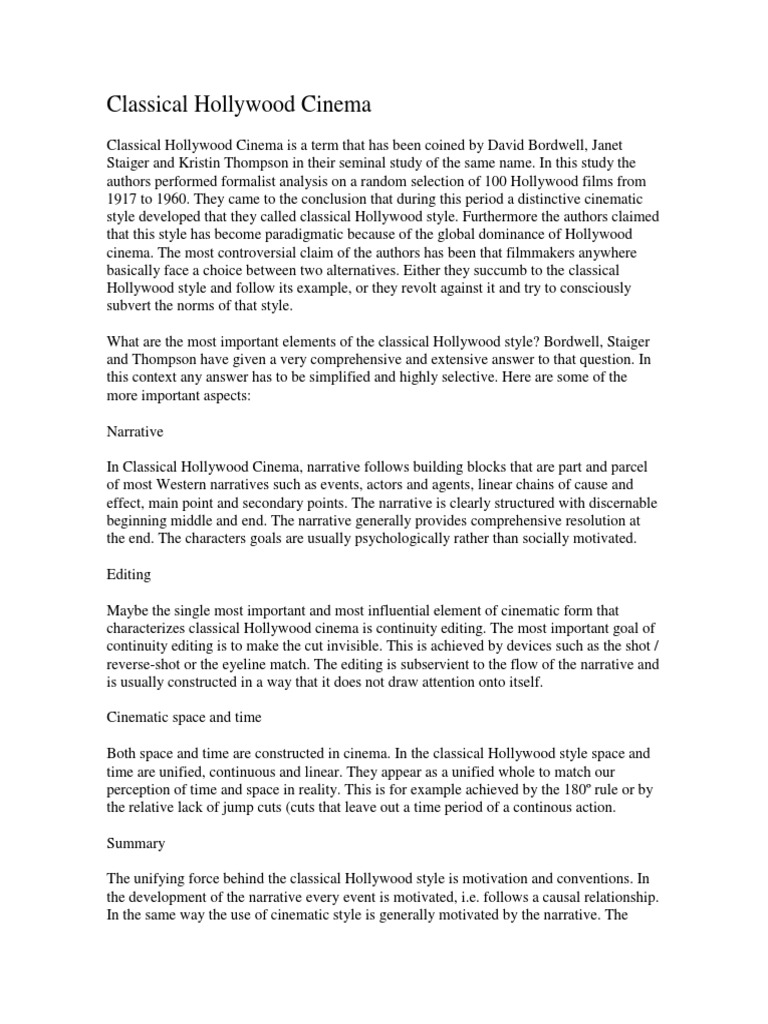 Classical Hollywood Cinem1 | PDF | Narrative | Cognition