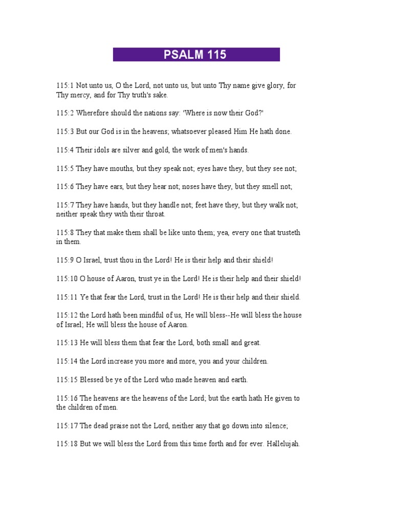 Psalm 115 | PDF | Names Of God In Judaism | Aaron