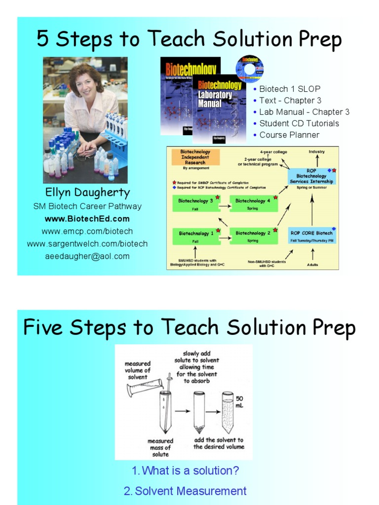 Solution Preparation Steps | PDF | Molar Concentration | Mole (Unit)