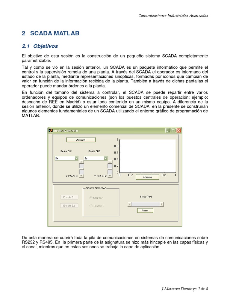 Scada Matlab | PDF | Scada | Devolución de llamada (programación de computadora)