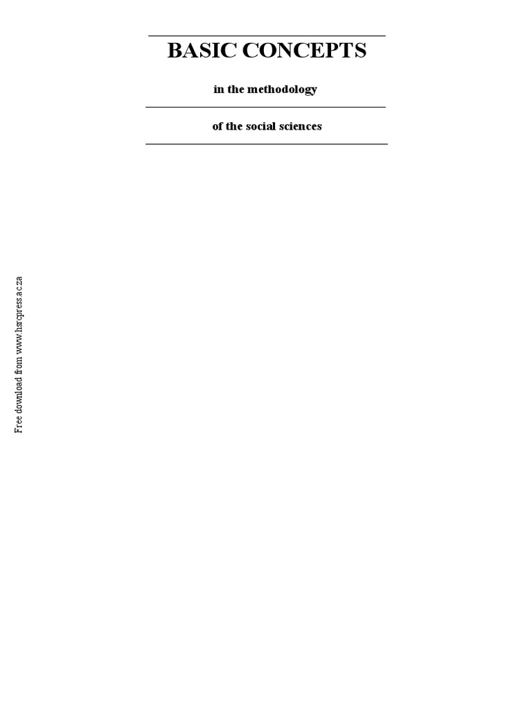Basic Concepts in Methodology of Social Sciences | PDF | Social Science ...