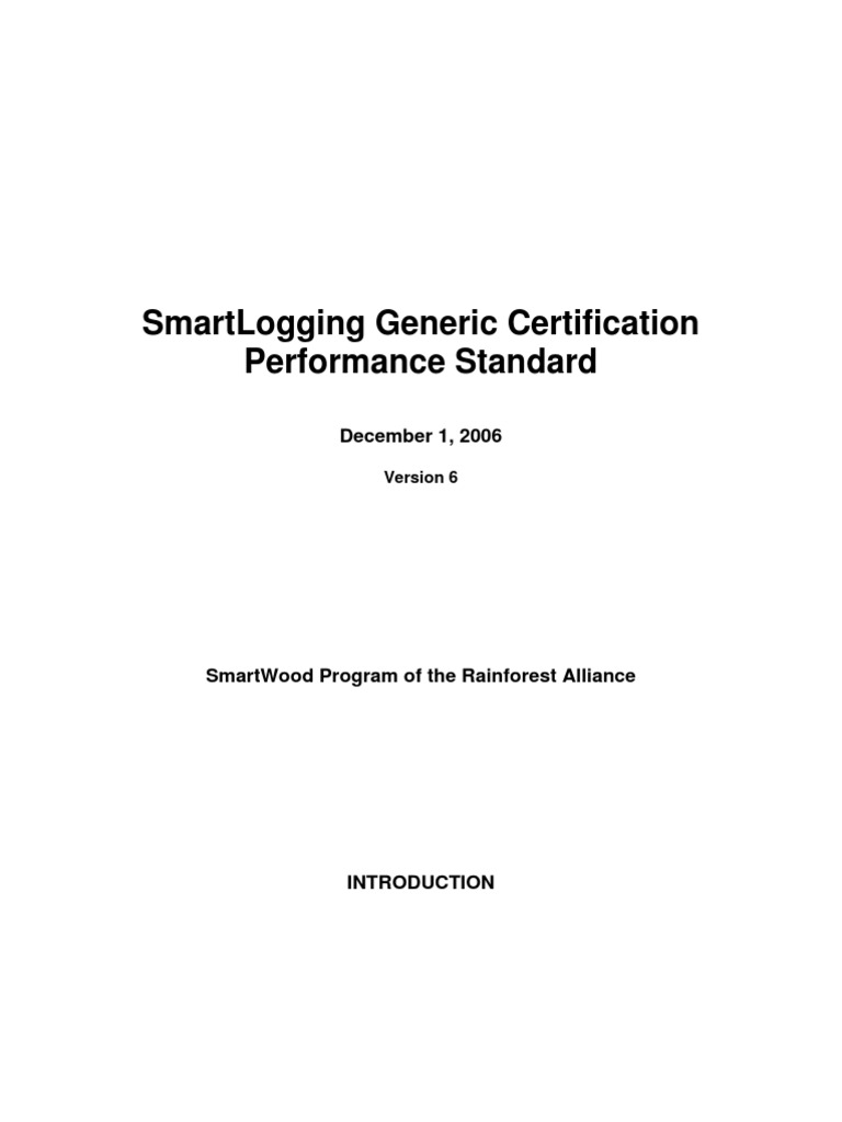 Smart Logging Generic Standard | PDF | Forest Stewardship Council ...