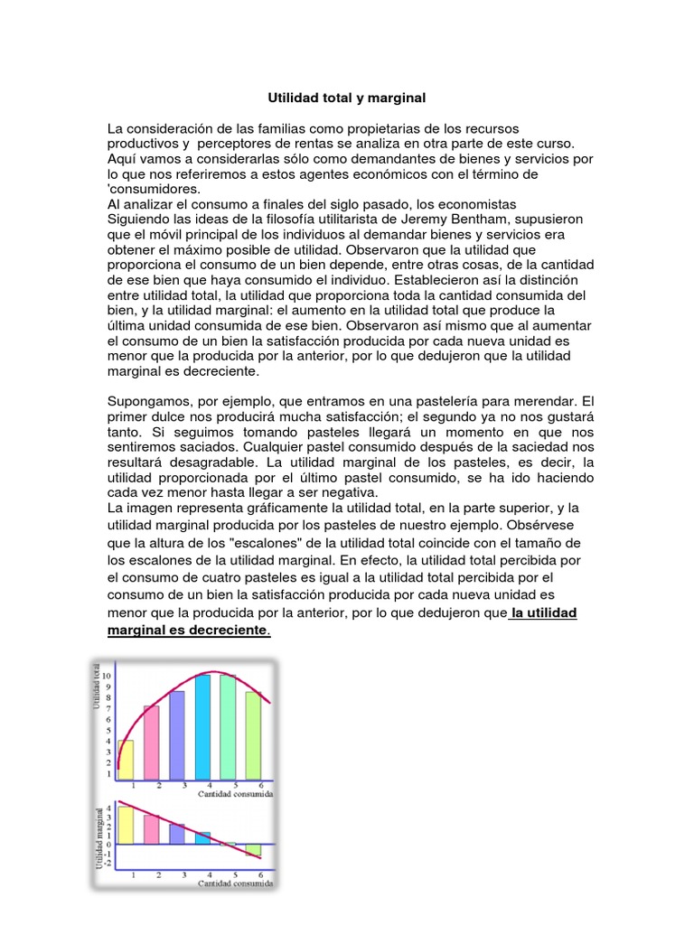 Utilidad Total y Marginal: Conceptos Clave | PDF | Utilidad marginal ...