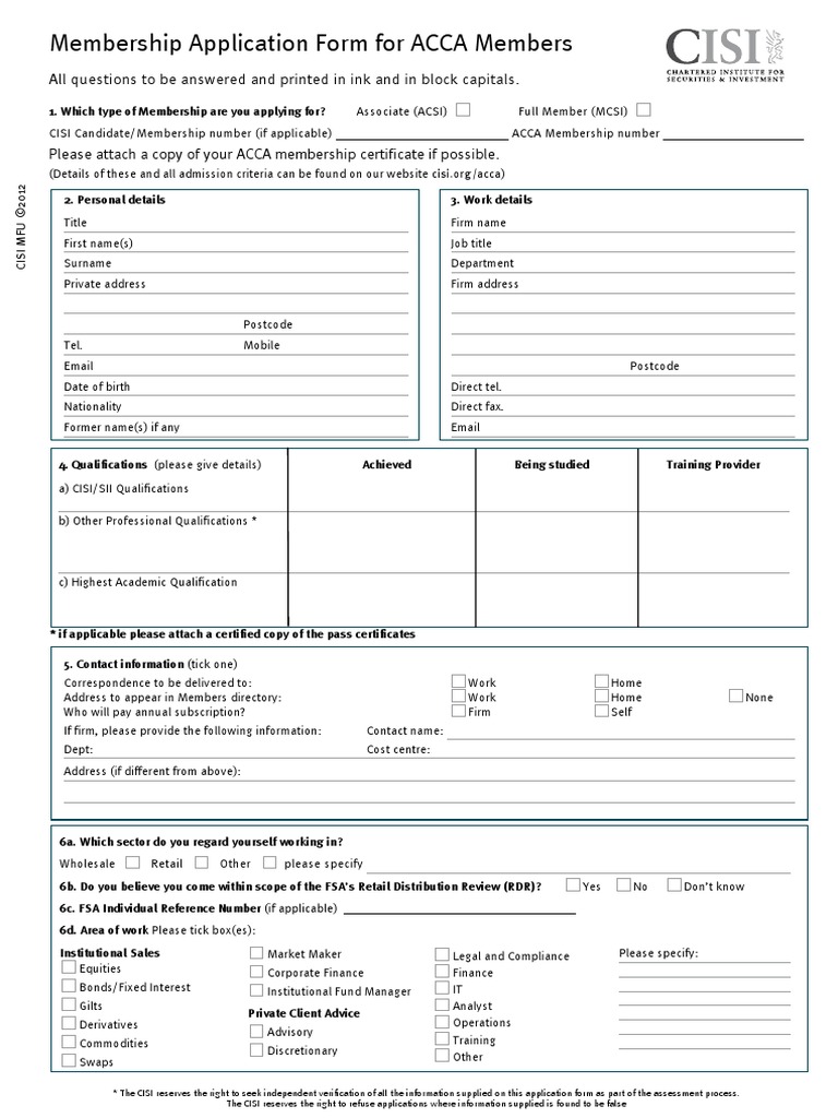 CISI Membership | PDF | Cheque | Payments