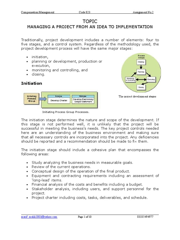 Topic: Managing A Project From An Idea To Implementation | PDF ...