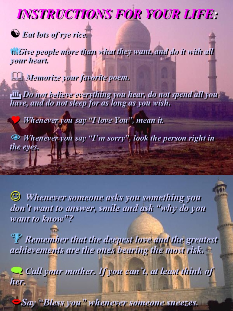 Instructions For Life - Pps | PDF