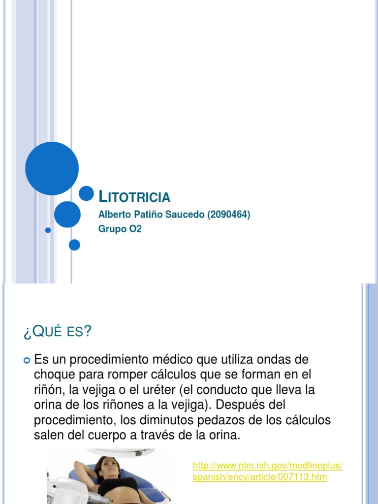 Litotricia | PDF | Salud y bienestar | Medicina