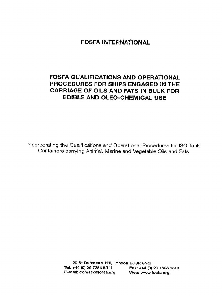 FOSFA Regulation PDF | PDF