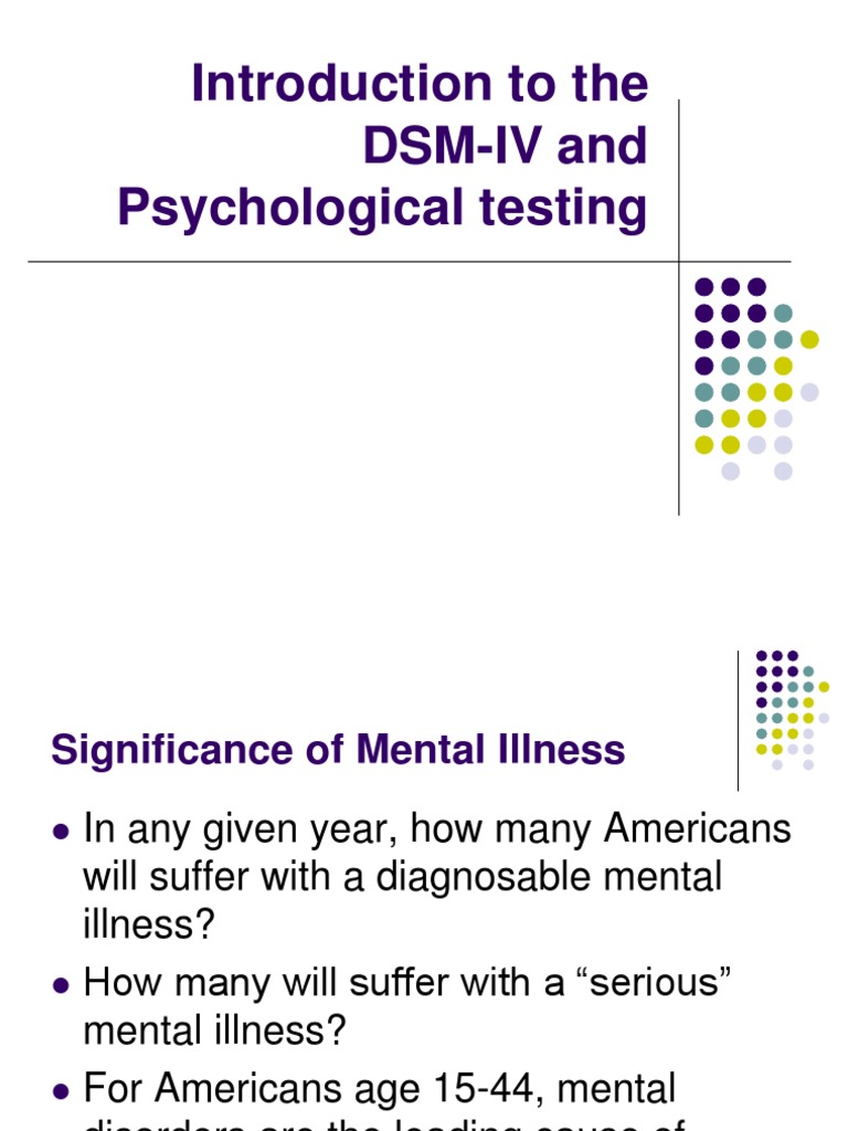 Introduction To The DSM-IV and Psychological Testing | PDF | Diagnostic ...