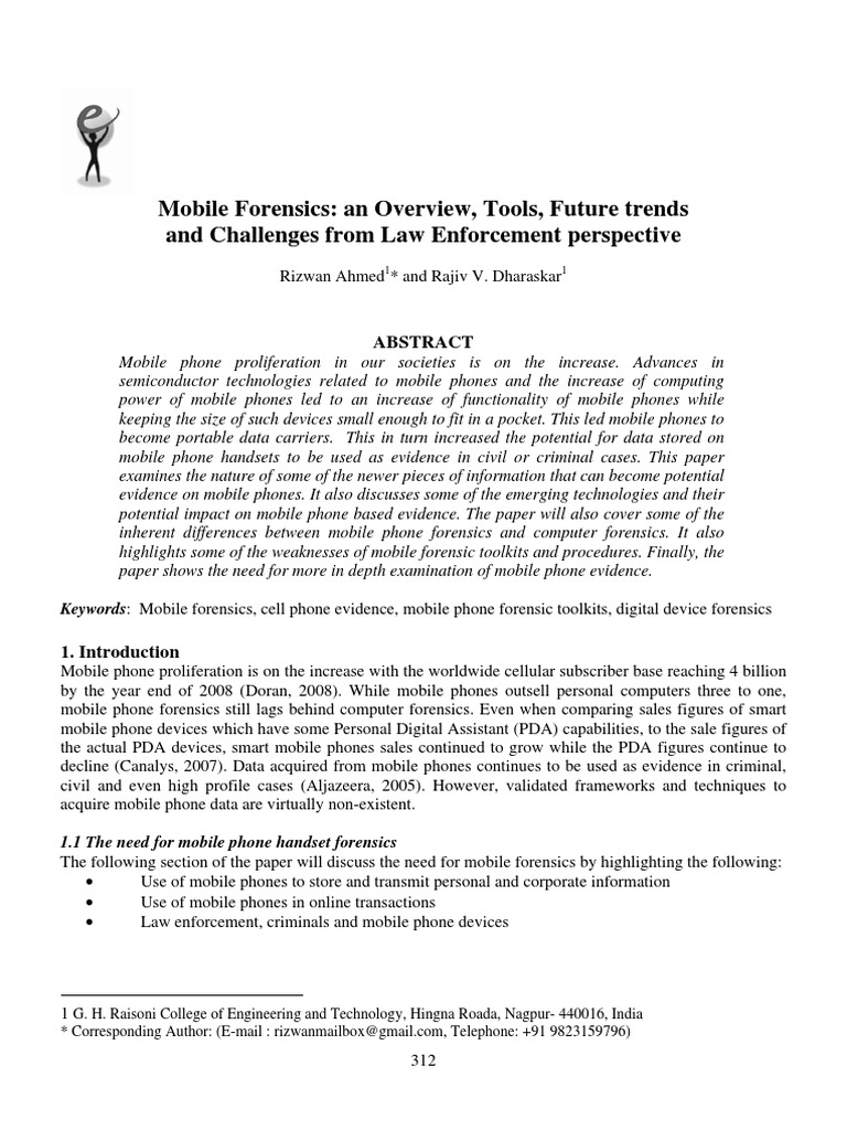 Mobile Forensics: An Overview, Tools, Future Trends and Challenges From ...
