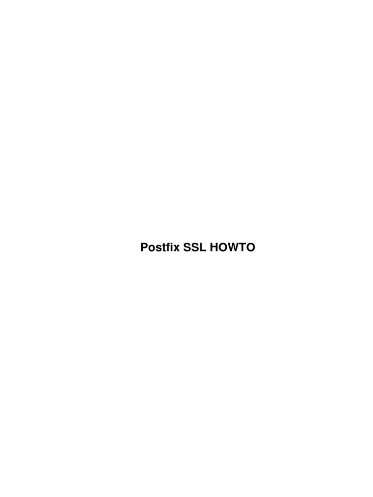 Postfix Ssl Howto Pdf Transport Layer Security Public Key Certificate
