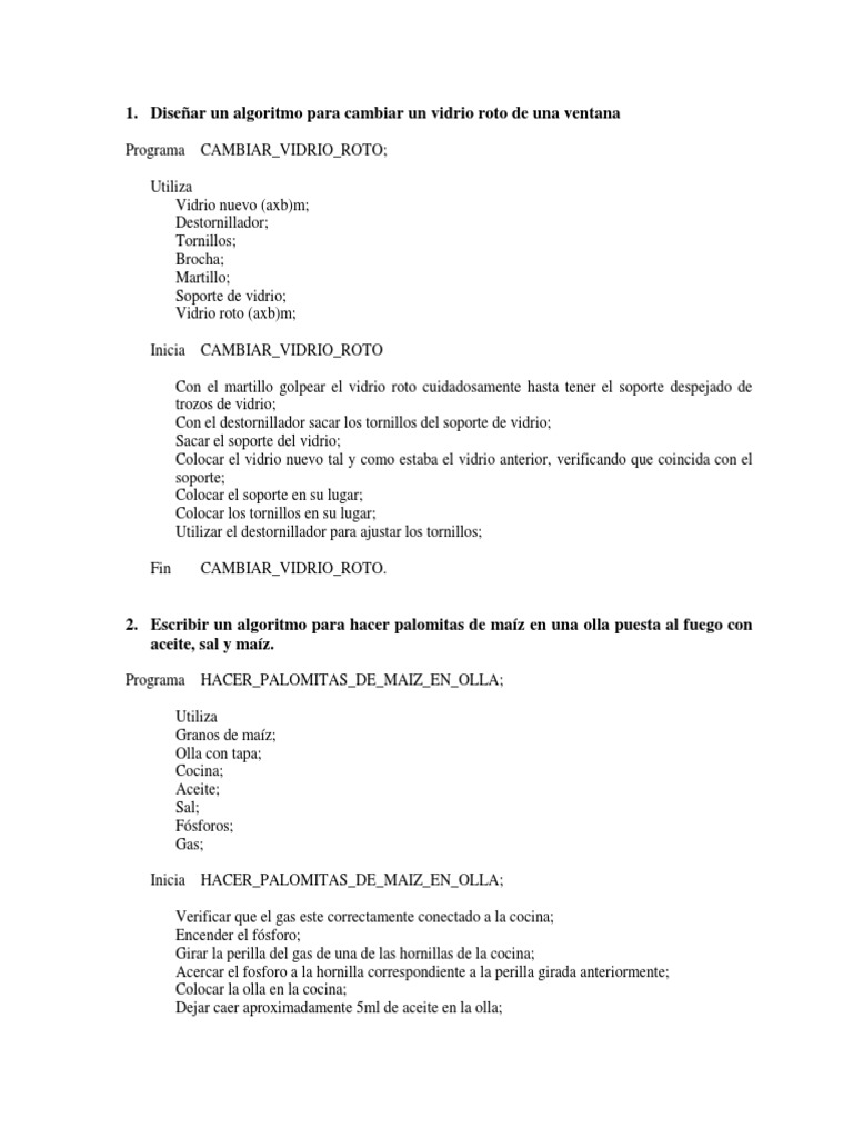 Algoritmos | PDF | Comillas | Algoritmos