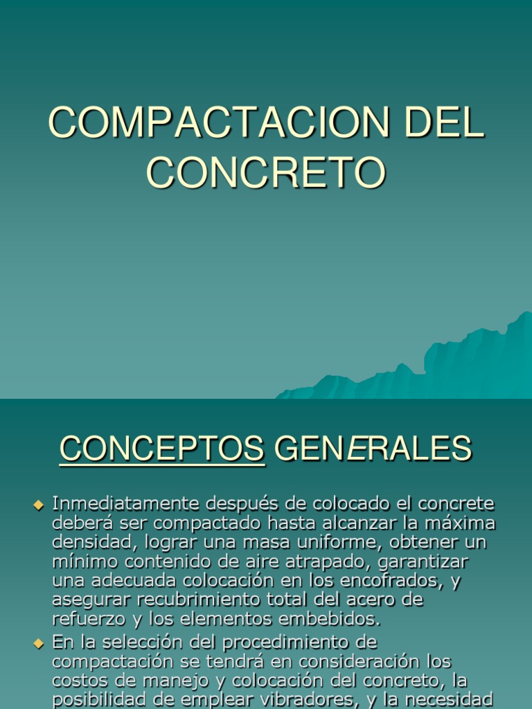 Compactacion Del Concreto | PDF | Hormigón | Acero
