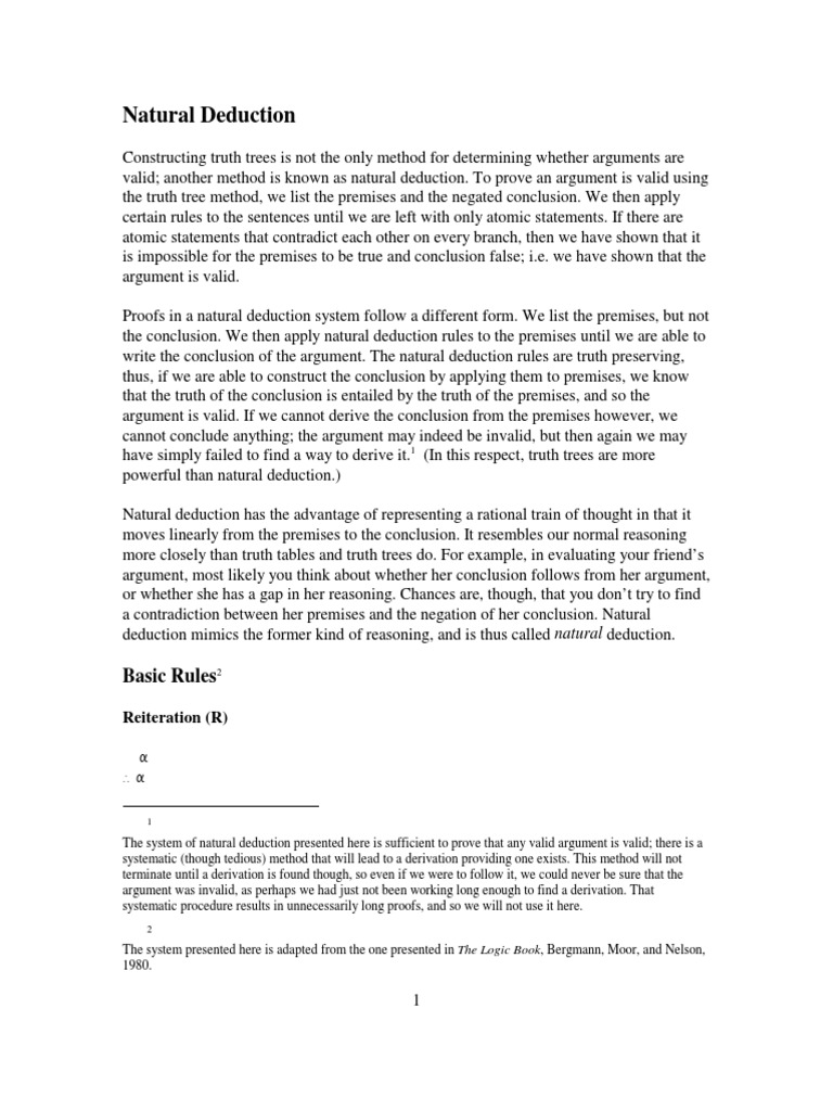 Natural Deduction: Basic Rules | PDF | Deductive Reasoning | Argument