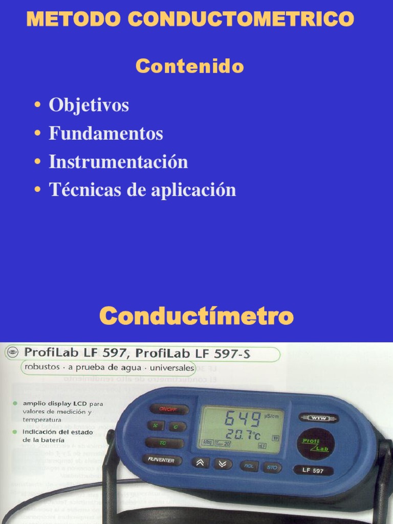 Conductometría: Fundamentos e Instrumentación | PDF | Resistividad ...
