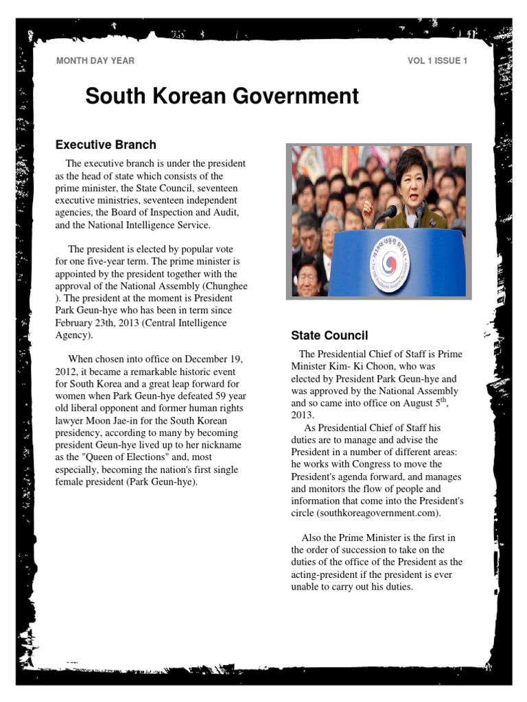 Overview of South Korean Government Structure | PDF | Park Geun Hye ...