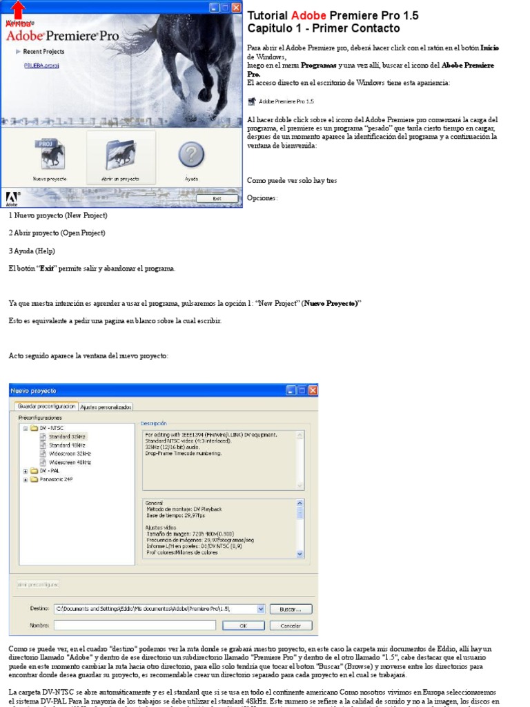 Tutorial Adobe Premiere Pro 1.5 | Descargar gratis PDF | Ventana (informática) | Color