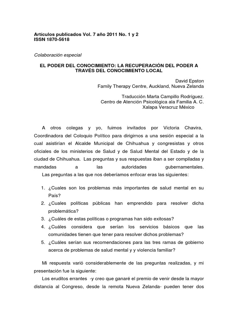 El Poder Del Conocimiento | PDF