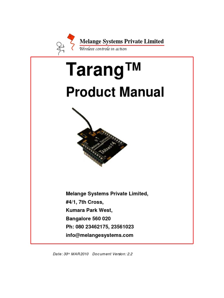 Tarang - Product Manual 2.2 | PDF | Computer Network | Input/Output