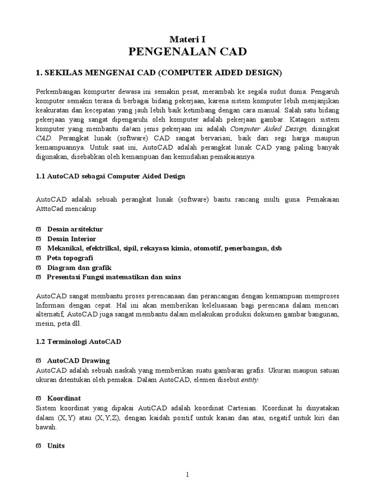 Pengenalan CAD dan AutoCAD | PDF
