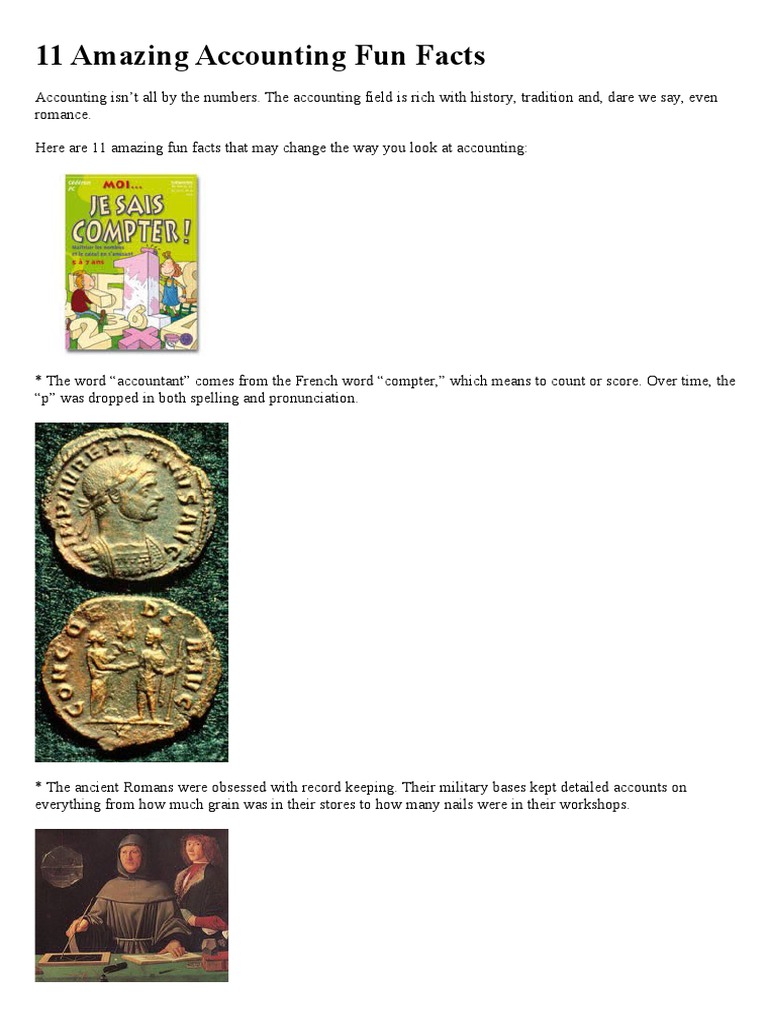 11 Fun Facts About Accounting | PDF | Travel | History