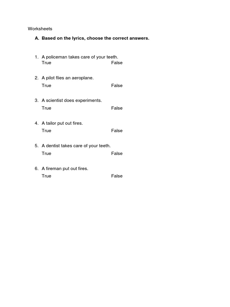 Worksheets | PDF