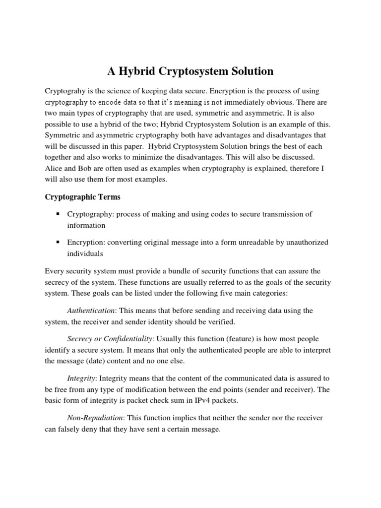 Hybrid Cryptograph | PDF | Public Key Cryptography | Cryptography