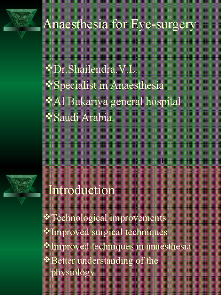 Ophthalmic Anesthesia Techniques Overview | PDF | Human Eye | Anesthesia