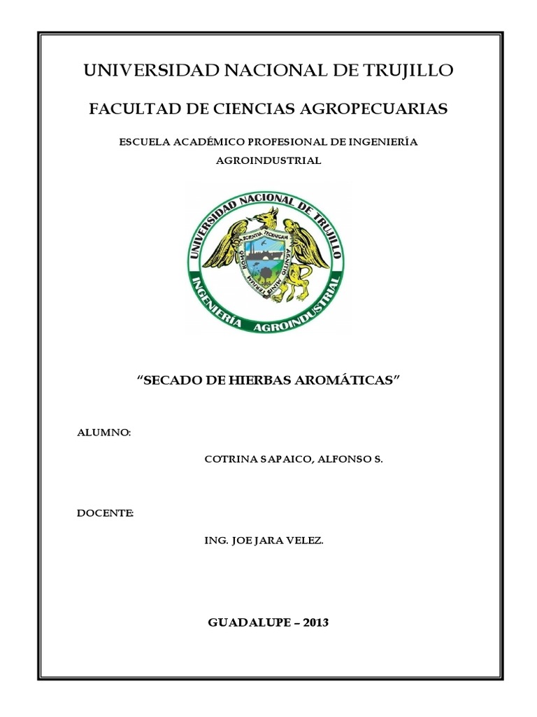Secado De Hierbas Aromaticas Pdf Fase Materia Evaporación