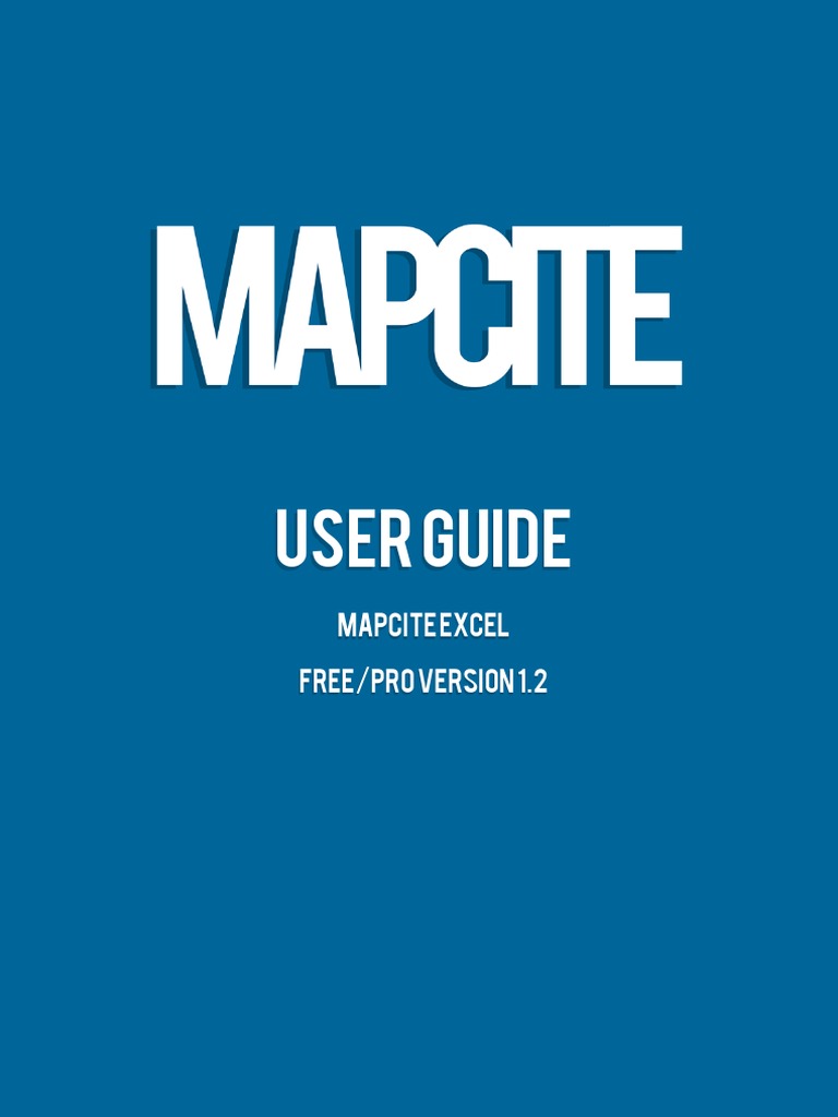 Mapcite Excel v1.2 User Guide 16august2013 PDF | PDF | Microsoft Excel ...