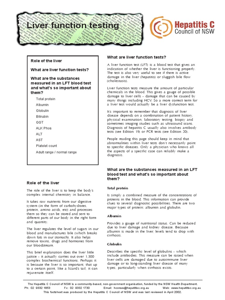 Understanding Liver Function Tests | PDF | Liver | Alanine Transaminase