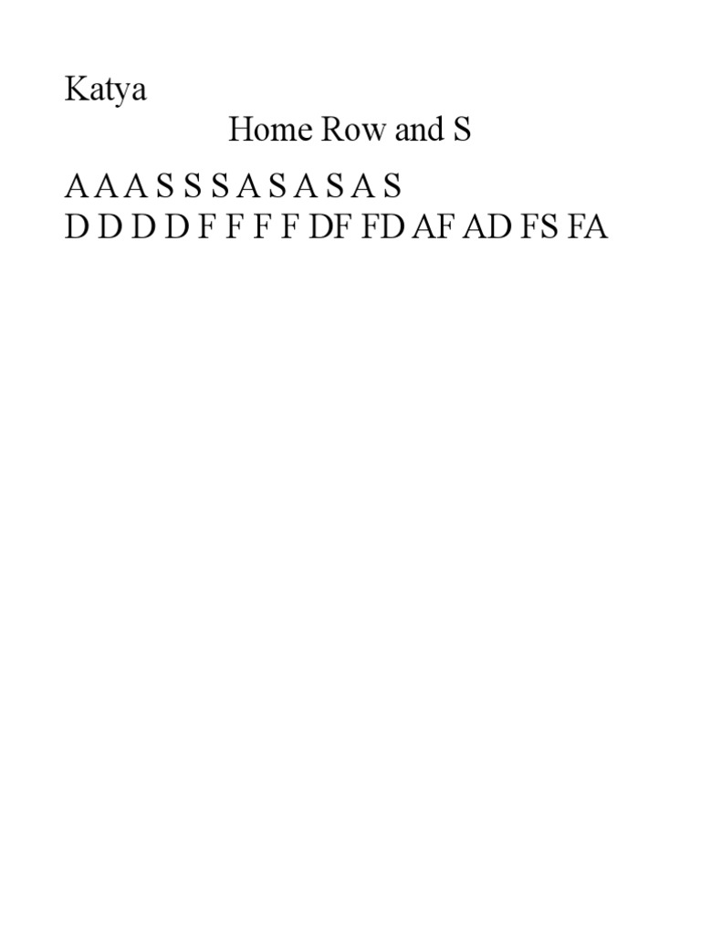 Home Row | PDF