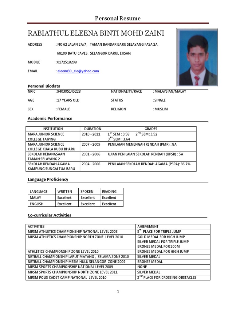 Contoh Resume | PDF | Malaysia