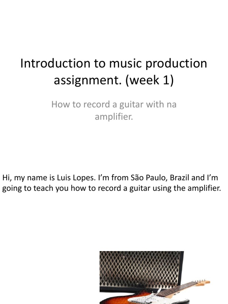 Introduction To Music Production Assignment | PDF