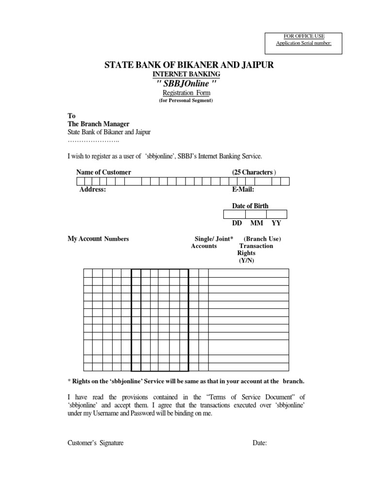 Internet Banking Form PDF | PDF | Finance & Money Management