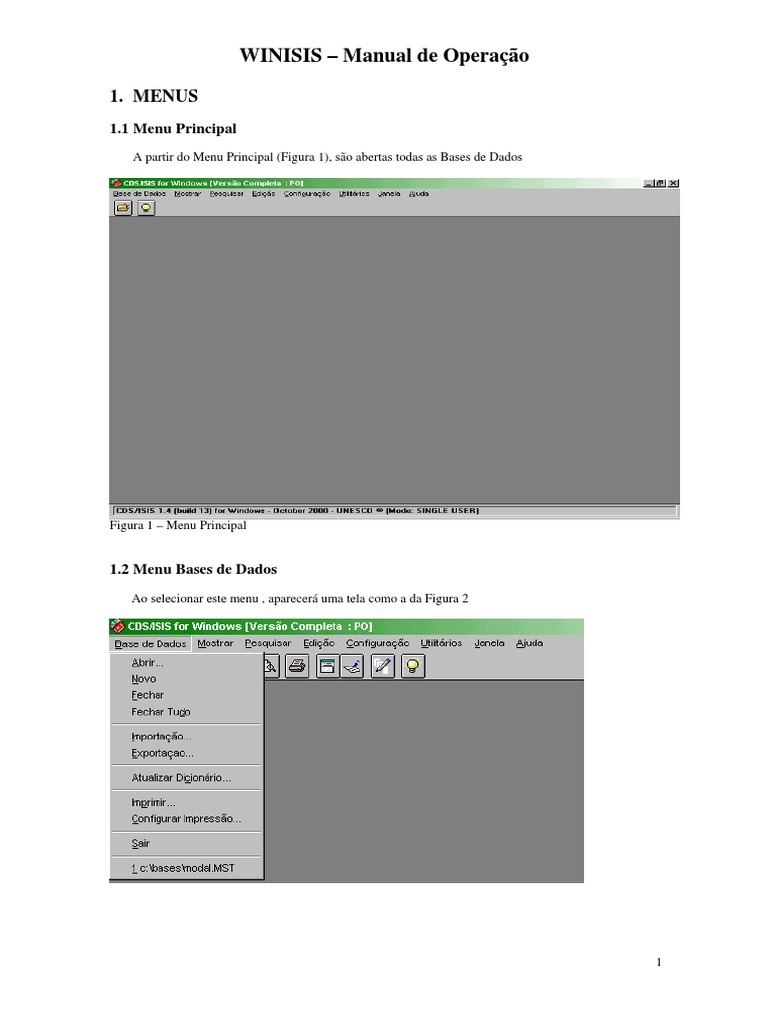 Manual Winisis | PDF | Janela (informática) | Impressão