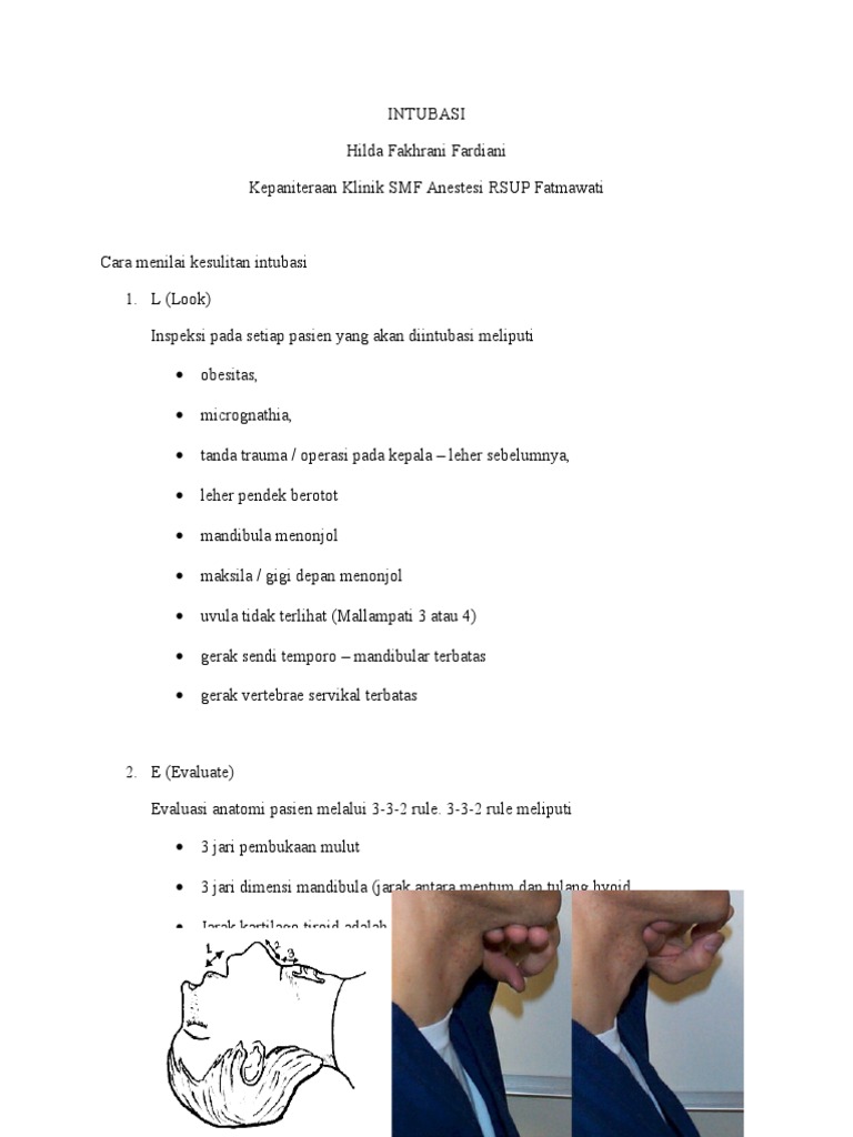 Cara Menilai Kesulitan Intubasi Trakea Menggunakan Metode LEMON | PDF