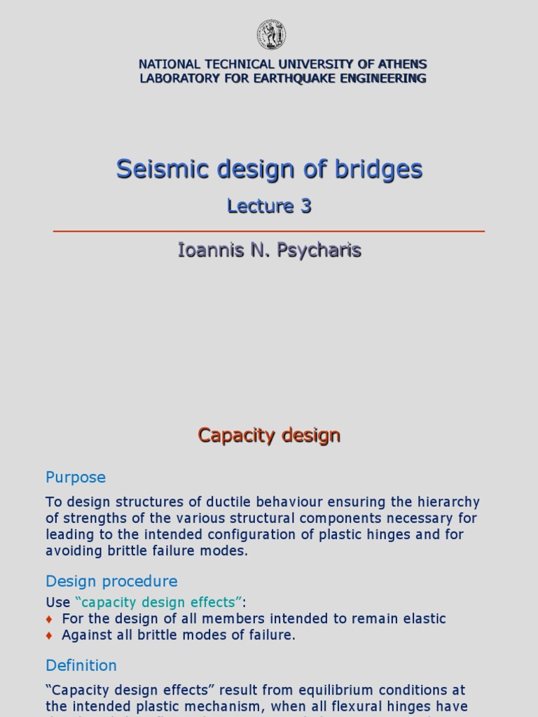 Seismic Bridge Design: Capacity Effects | PDF | Strength Of Materials ...