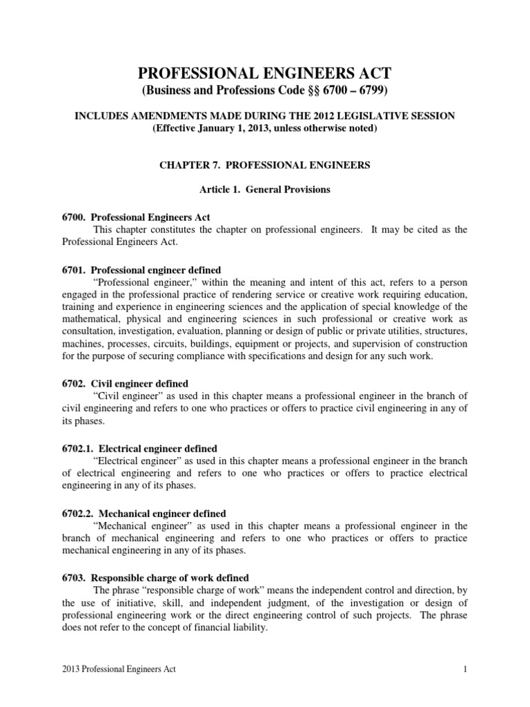 Engineers Act: Key Definitions & Rules | PDF | Technology & Engineering