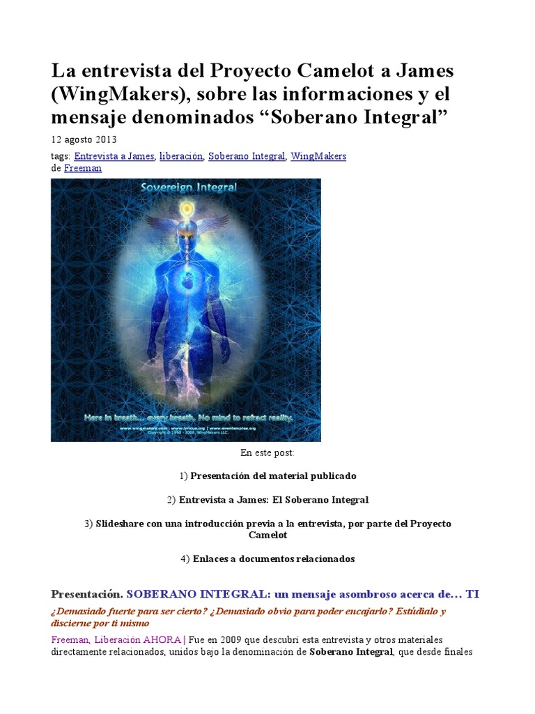 Entrevista Del Proyecto Camelot A James (Wingmakers) | PDF