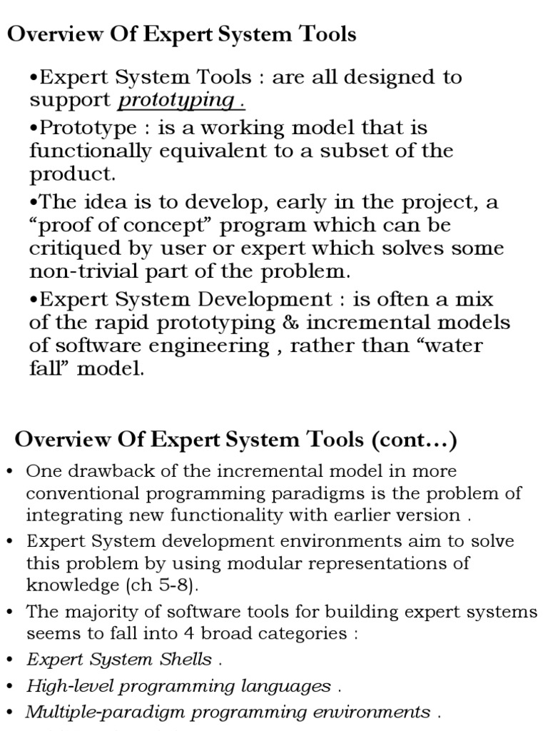 Overview of Expert System Tools | PDF | Computer Programming | Software