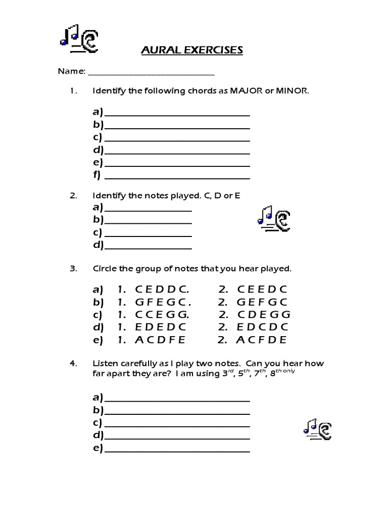 Music Aural Exercises | PDF