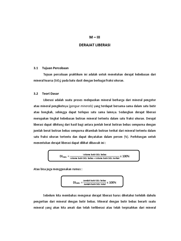 Derajat Liberasi Kuarsa pada Batu Dasit | PDF
