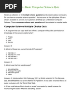 Computers Quiz - Basic Computer Science Quiz Questions | PDF | World ...