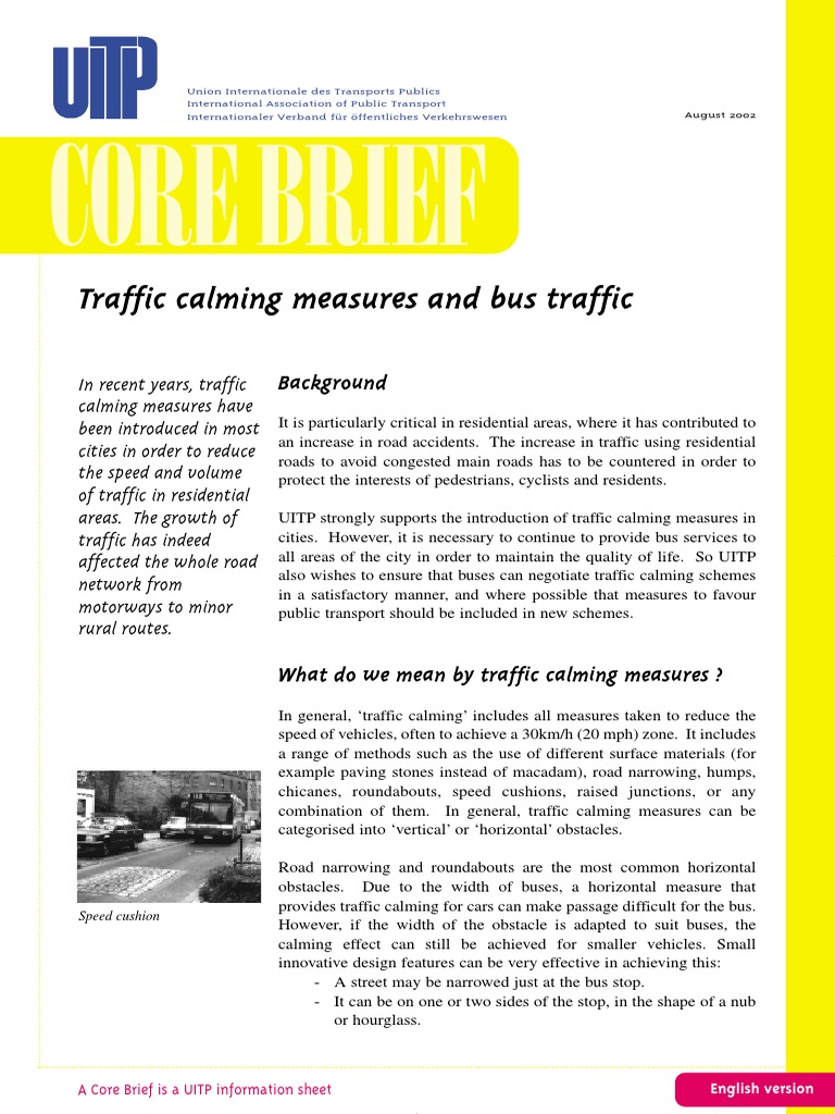 Traffic Calming Measures and Bus Traffic | PDF | Traffic | Bus
