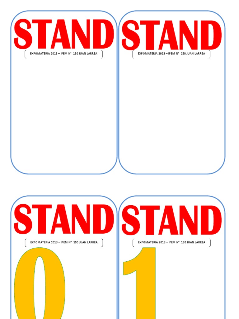 Etiquetas NUMERO Stand | PDF
