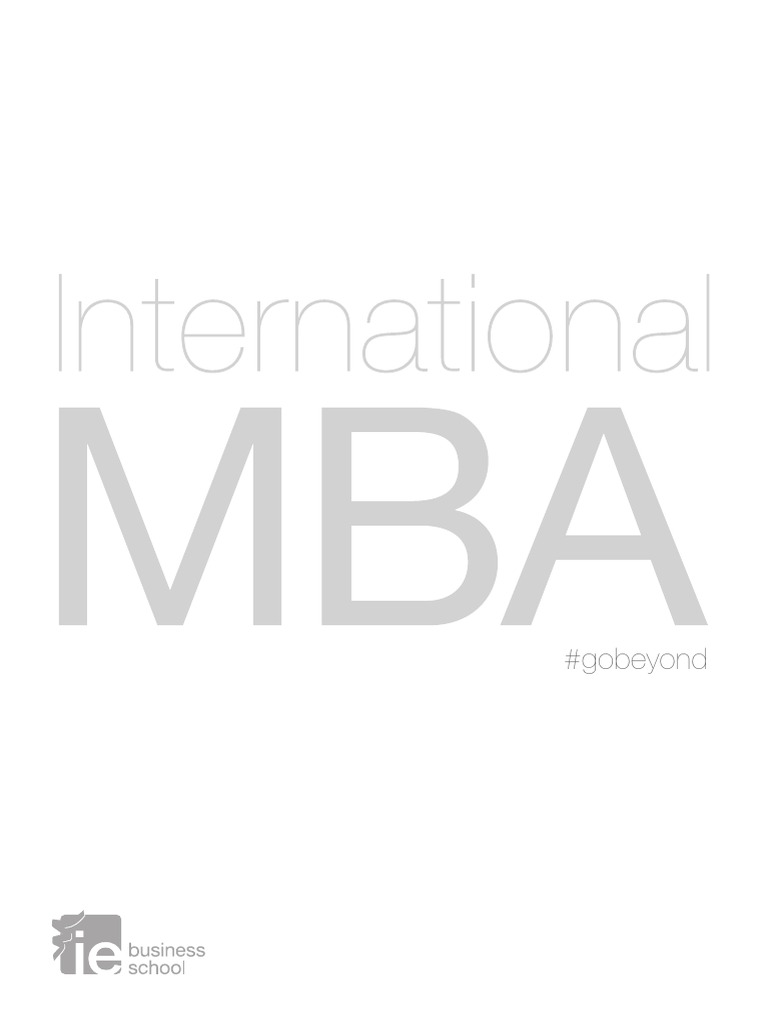 IE International MBA Brochure | PDF | Master Of Business Administration ...