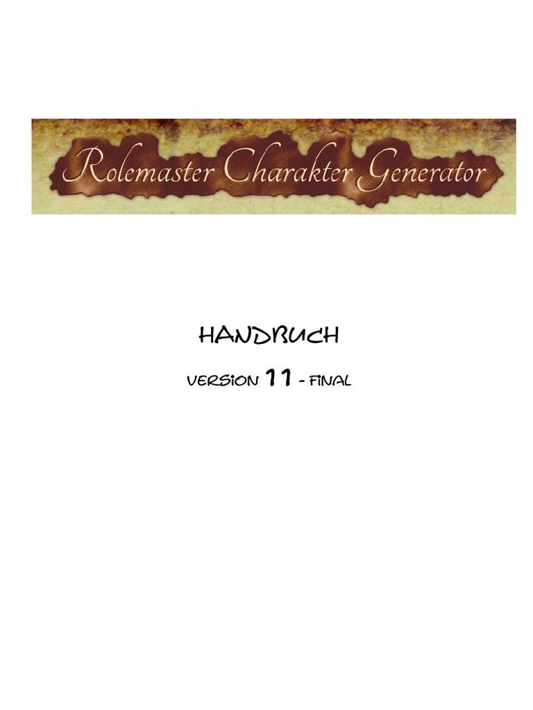 Rolemaster Manual | PDF