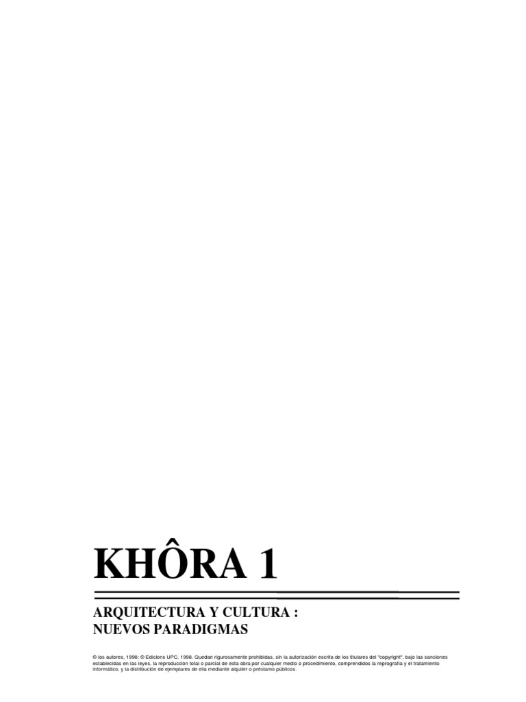 (LE CORBUSIER) Khora 1 - Arquitectura y Cultura Nuevos Paradigmas | PDF ...