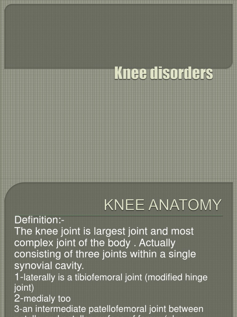 Knee Disorders | PDF | Knee | Joints